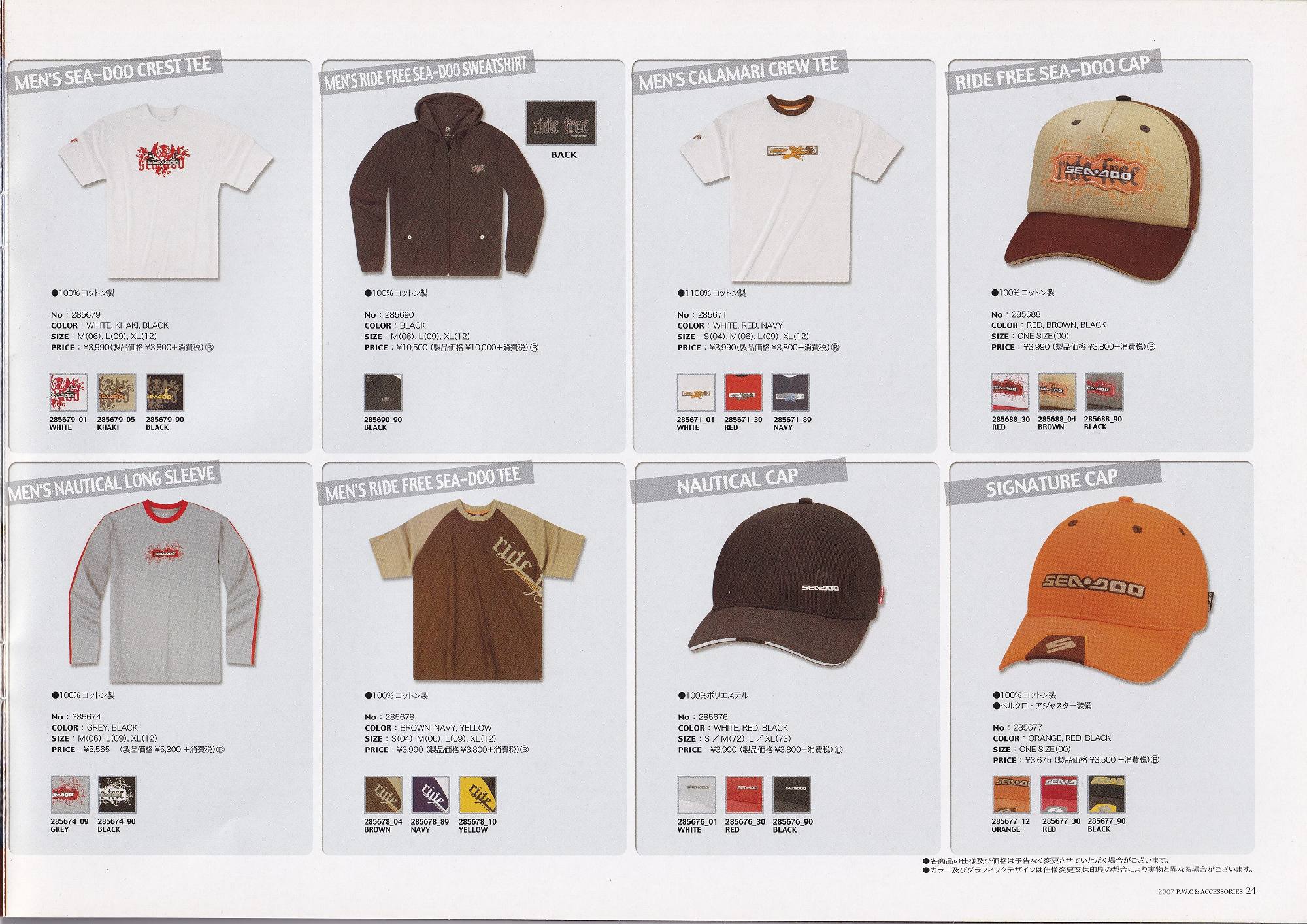 過去カタログ シードゥー PWC 2007 PWC and Accessories CATALOG｜WEB博物館ボートミュージアム